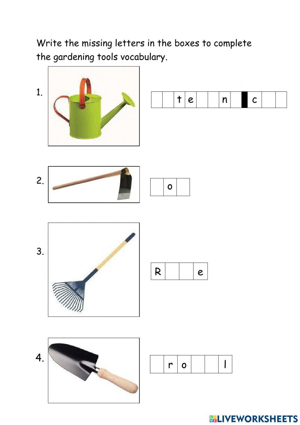 My school garden interactive worksheet | Live Worksheets