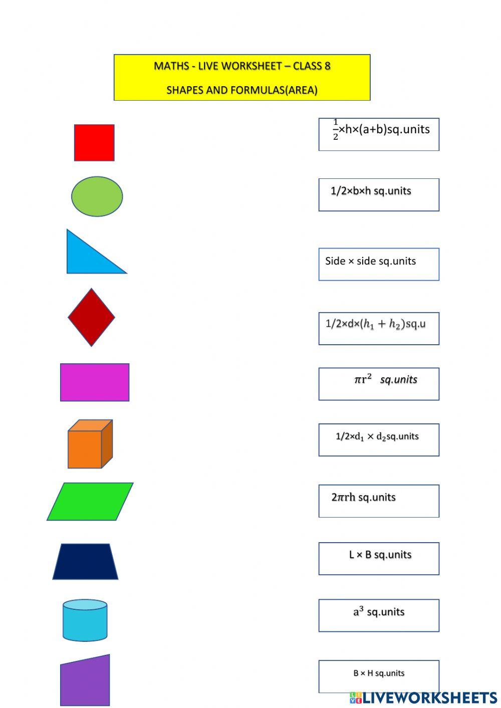 8th maths interactive worksheet | Live Worksheets