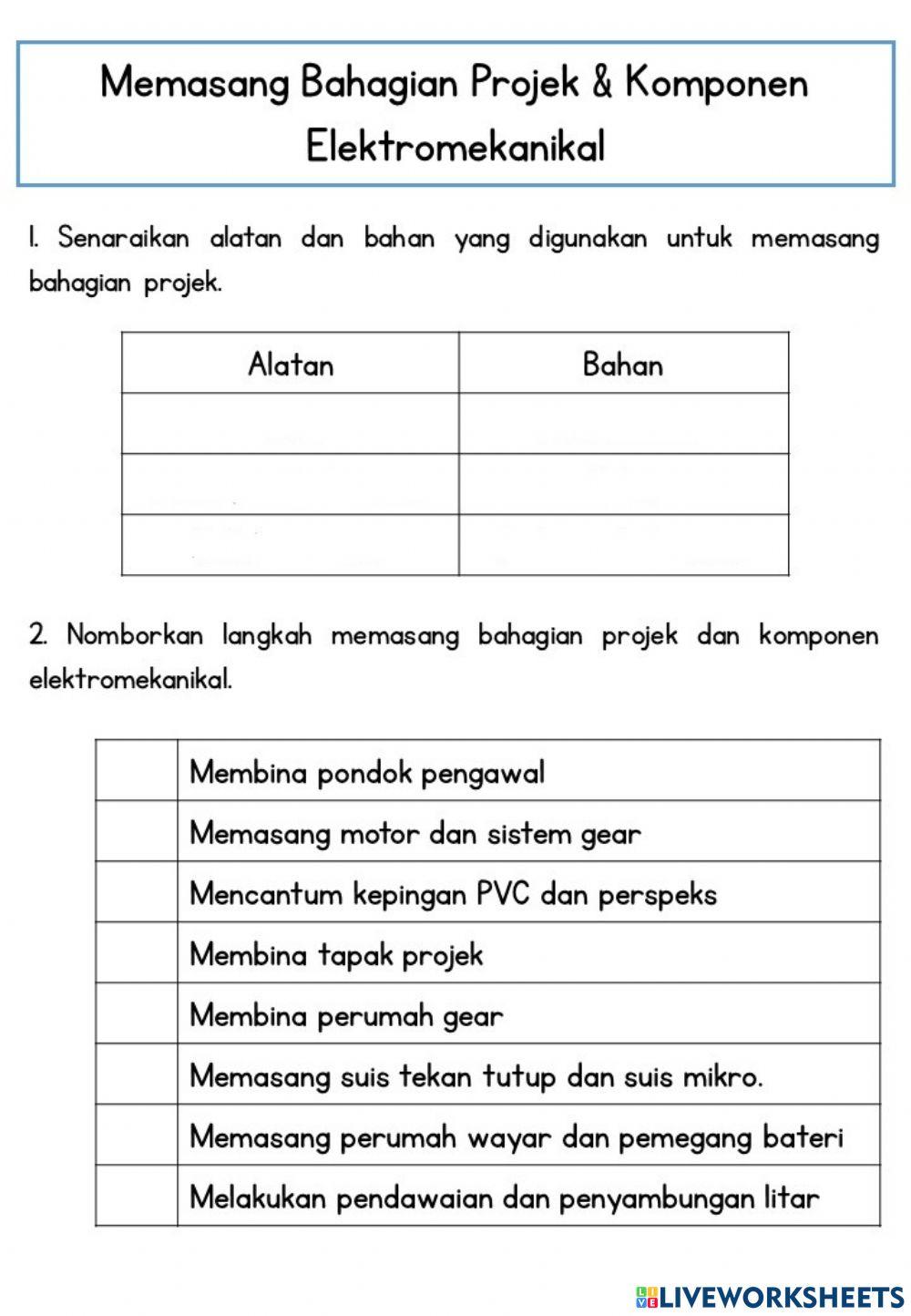 RBT Tahun 6 - M… | Free Interactive Worksheets | 1092967