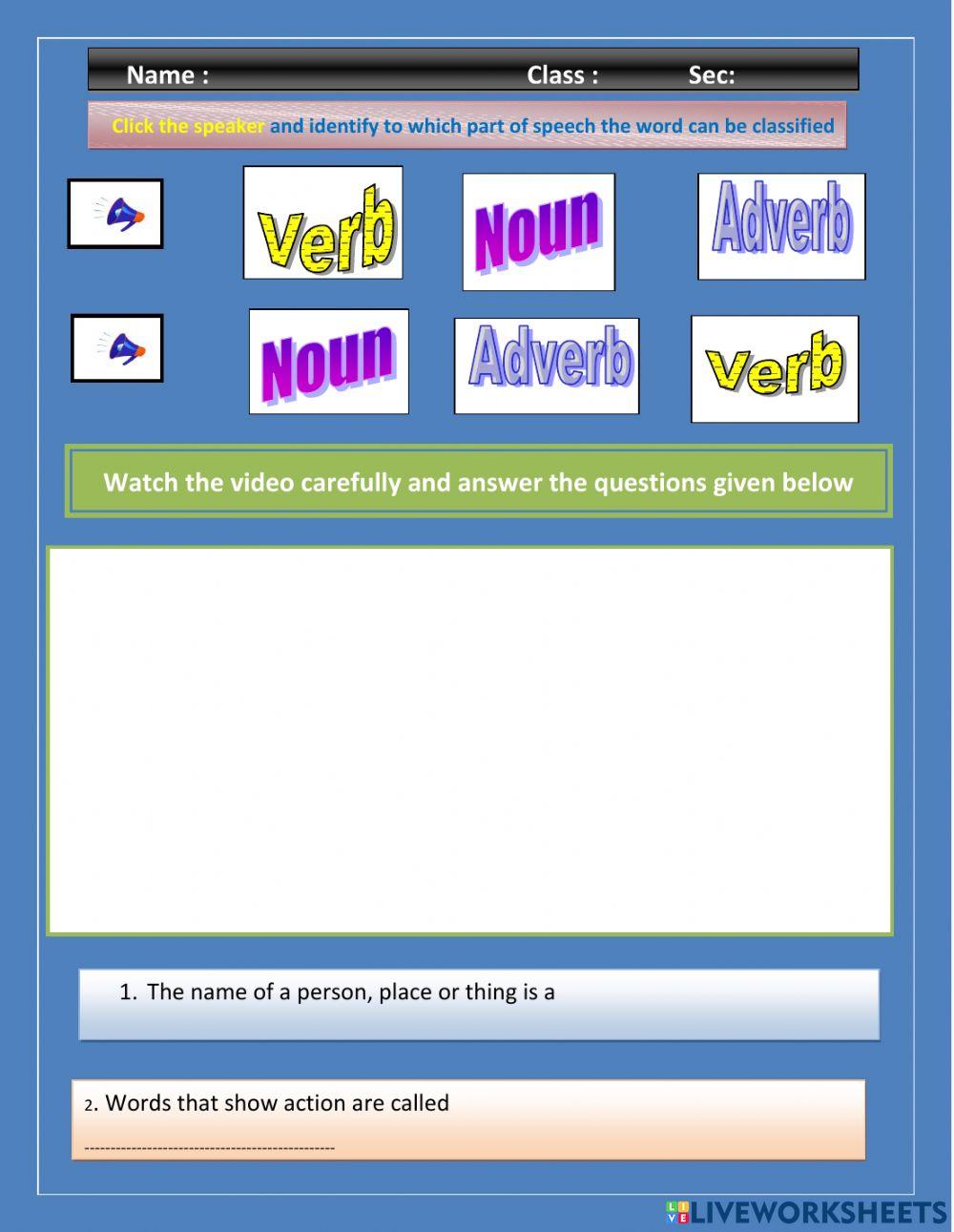 NOUNS AND VERBS- AUDIO - VIDEO 1628 | ALICE PRIYA DAVID