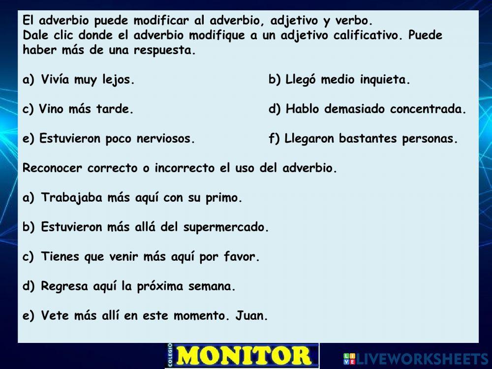 1093522 | Adverbio | MONITORINO | LiveWorksheets