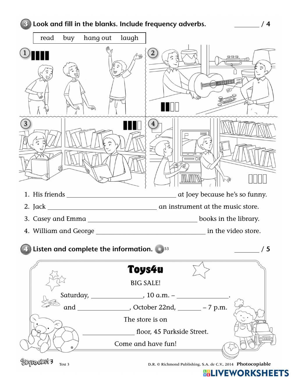review test Elementary 3 online exercise for | Live Worksheets