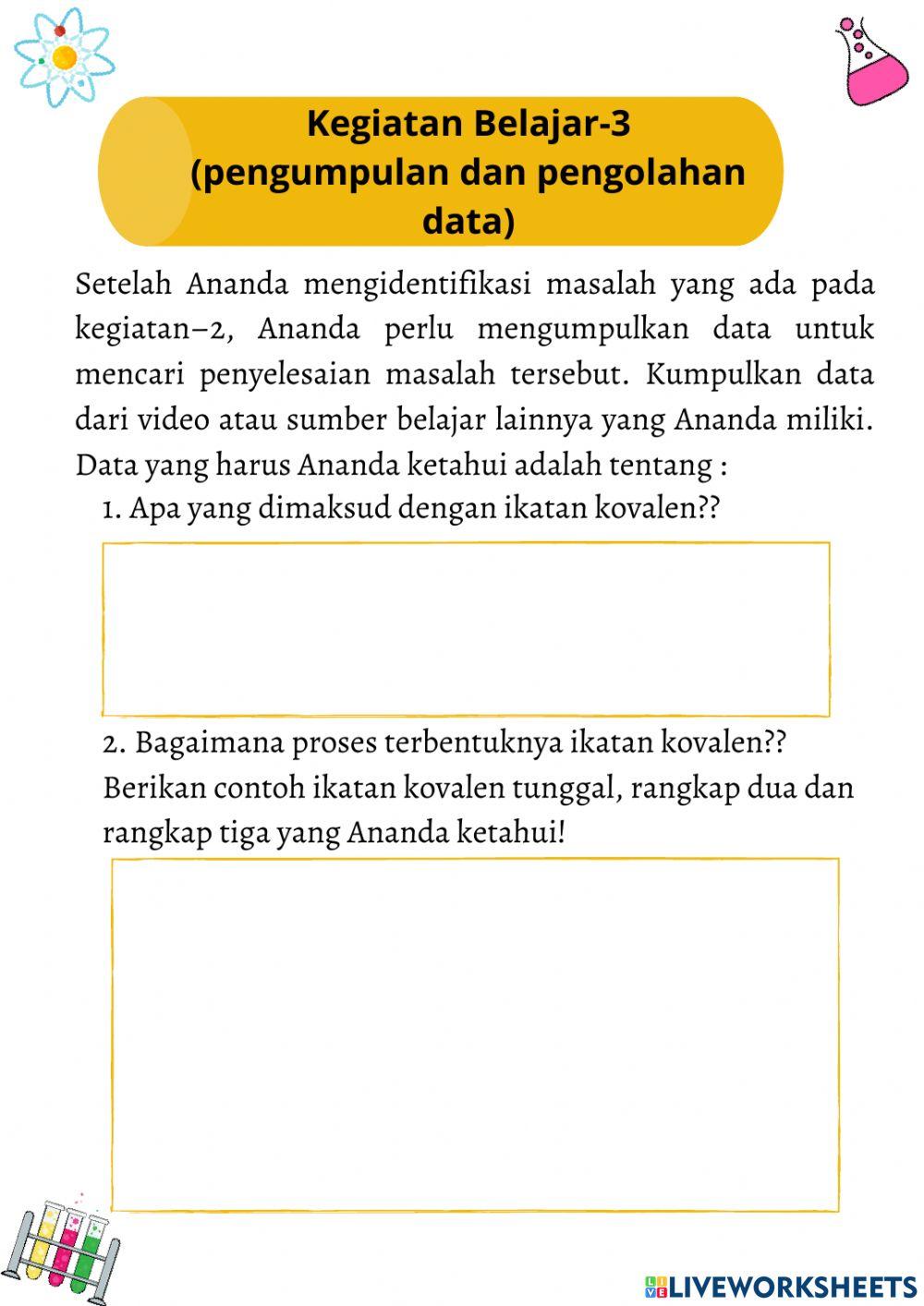 Ikatan Kovalen | Free Interactive Worksheets | 1094151