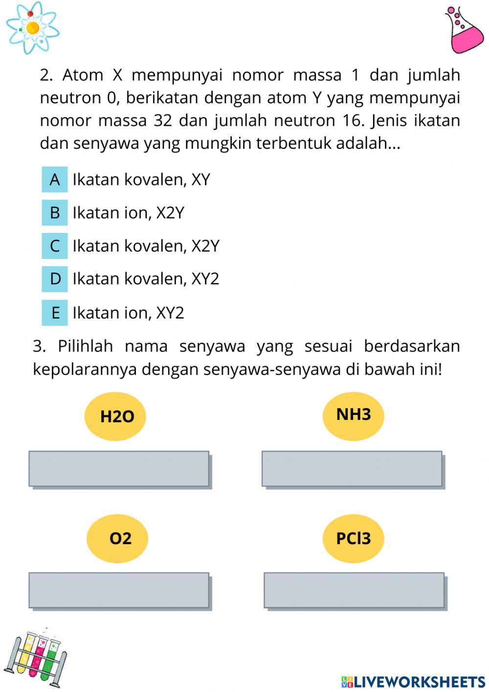 Ikatan Kovalen | Free Interactive Worksheets | 1094151