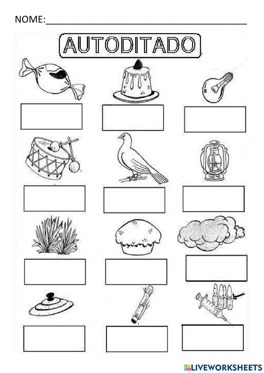 Escreva o nome das figuras. worksheet | Live Worksheets📛 Conheça o ... Escreva o nome das figuras. worksheet | Live Worksheets📛 Conheça o ...