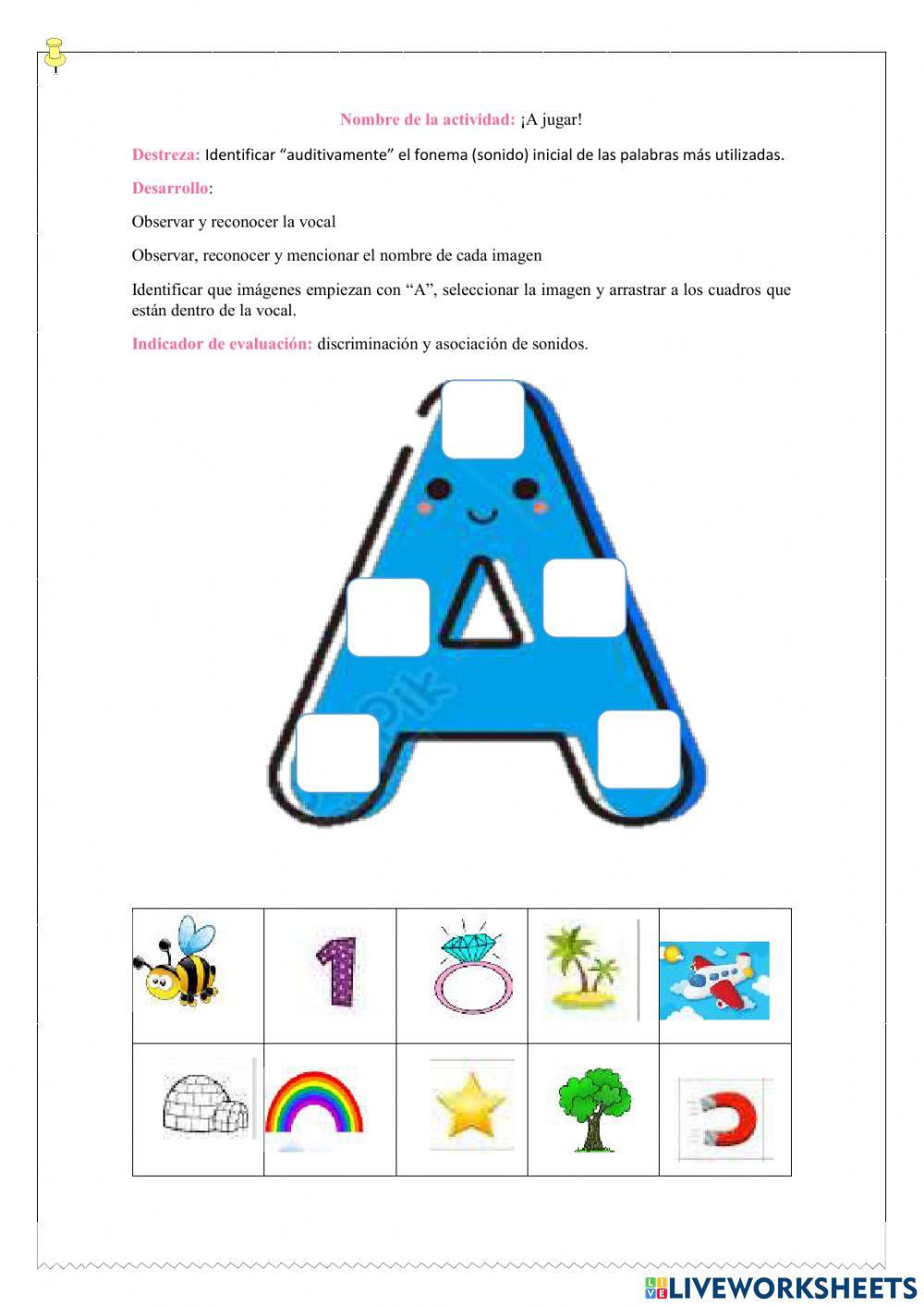 Vocal -A- | Free Interactive Worksheets | 1094508