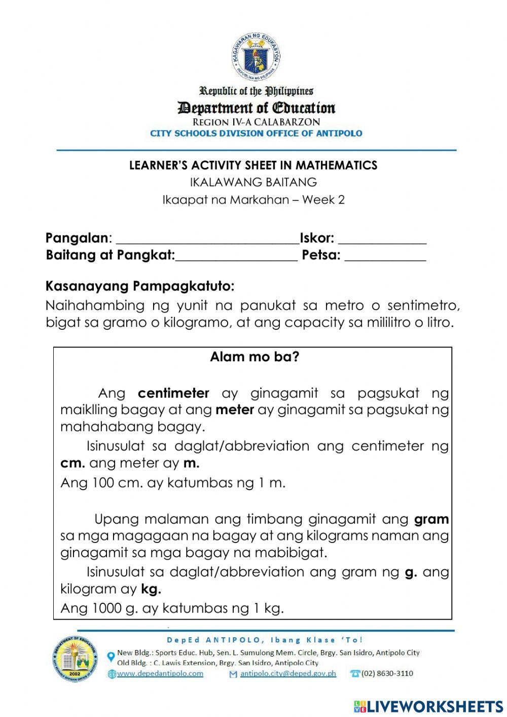 1094718 | Q4,Math-Gr2-LAS-Week 2 | Liza P. Caliste 1094718 | Q4,Math-Gr2-LAS-Week 2 | Liza P. Caliste