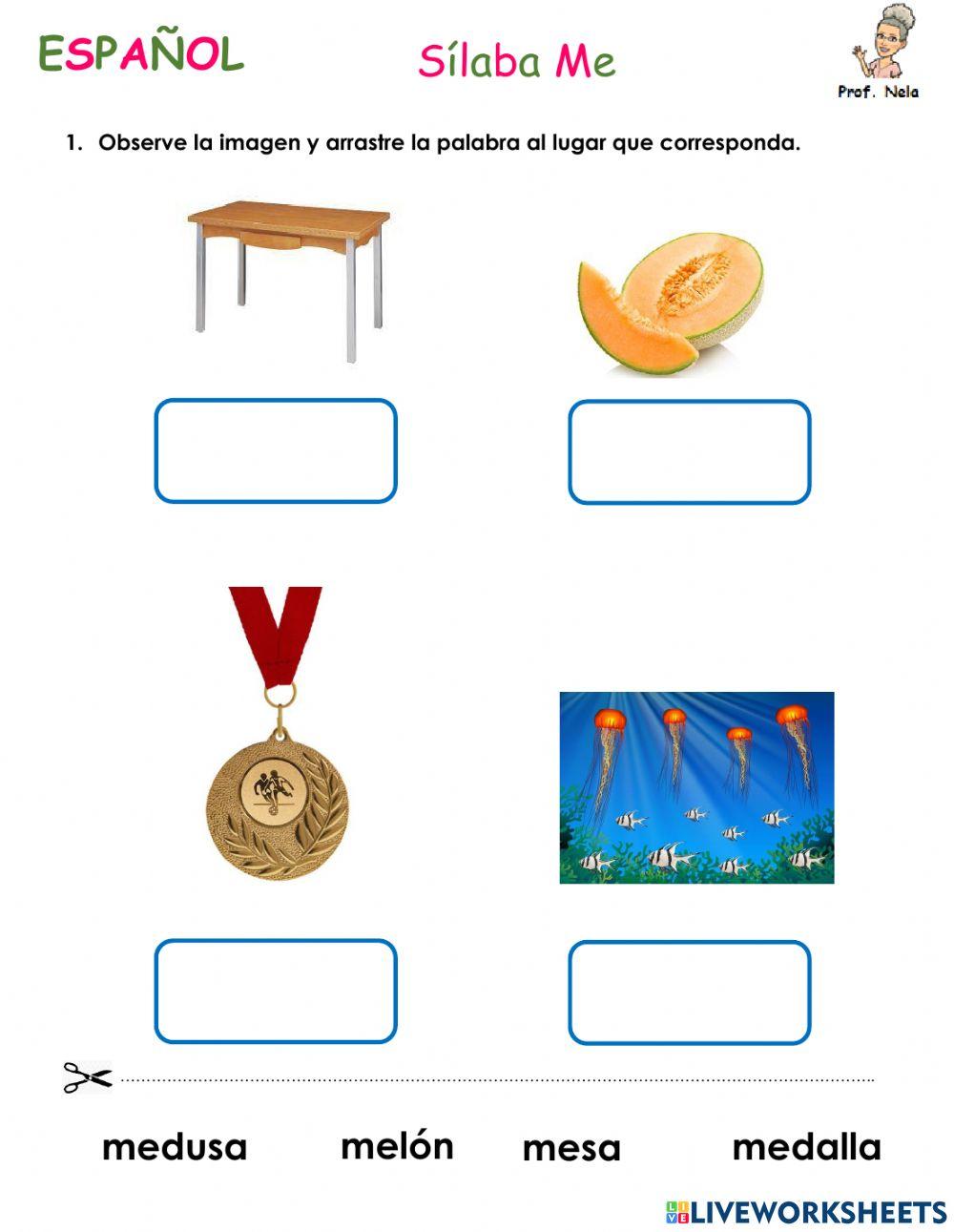 Sílaba me interactive worksheet | Live Worksheets