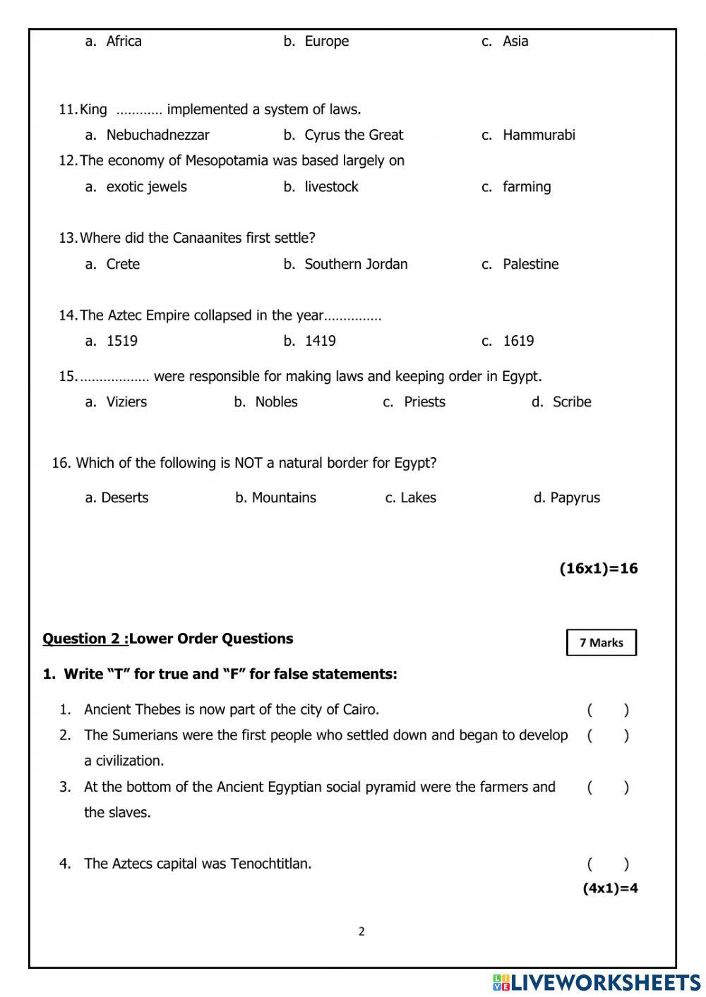 GRADE 6 FINAL EXAM 5063243 | Mona Othman