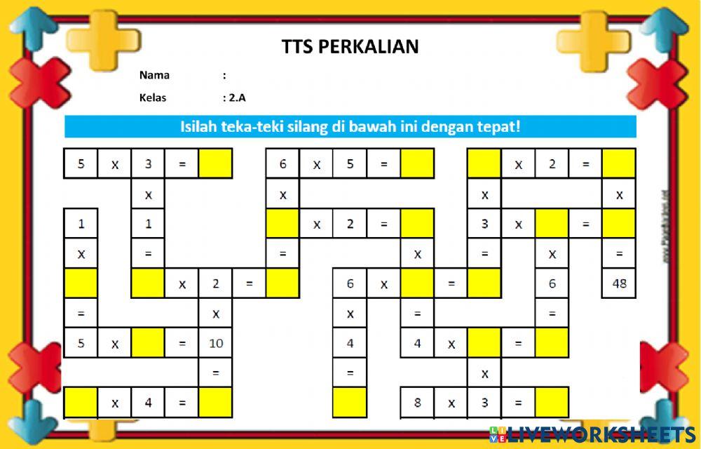1096021 | Tts perkalian | Dadansh98 | LiveWorksheets