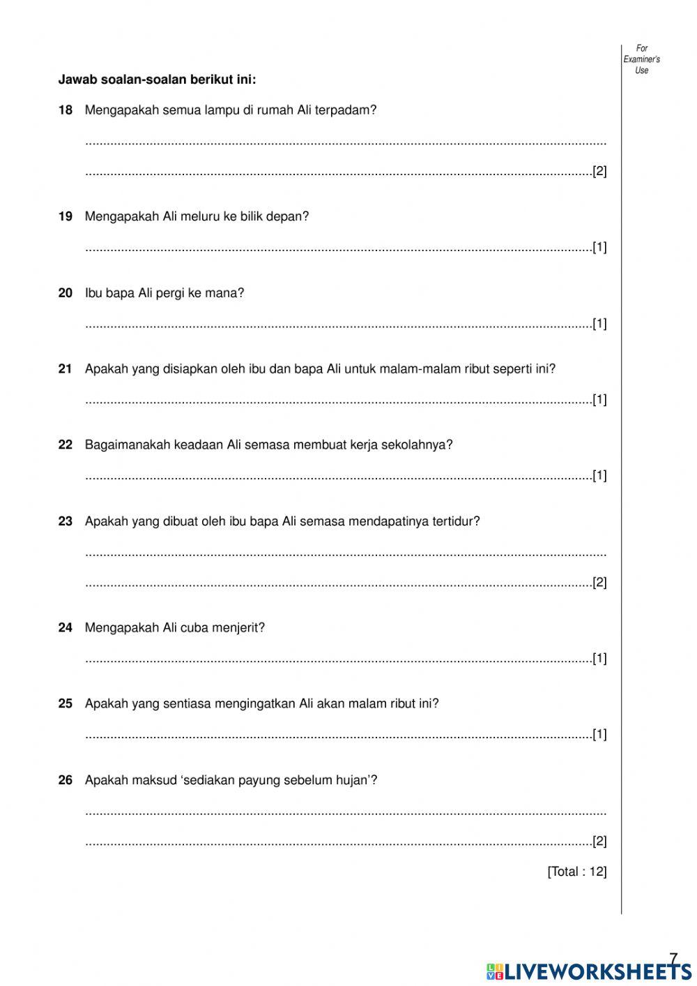Pre ig02 Malay … | Free Interactive Worksheets | 5063917