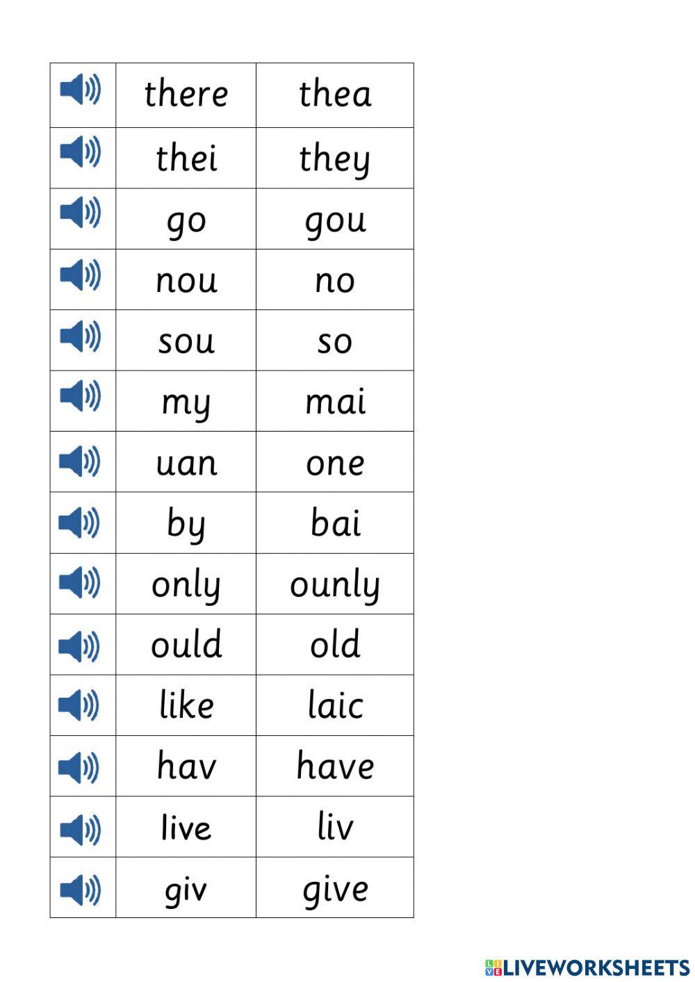 Tricky words 1752 | Vanessa_Guggi | Live Worksheets