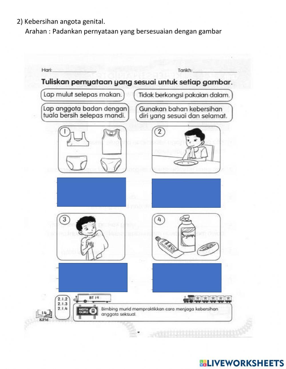 Pengurusan Diri KSSRPK Tahun 4 interactive worksheet | Live Worksheets