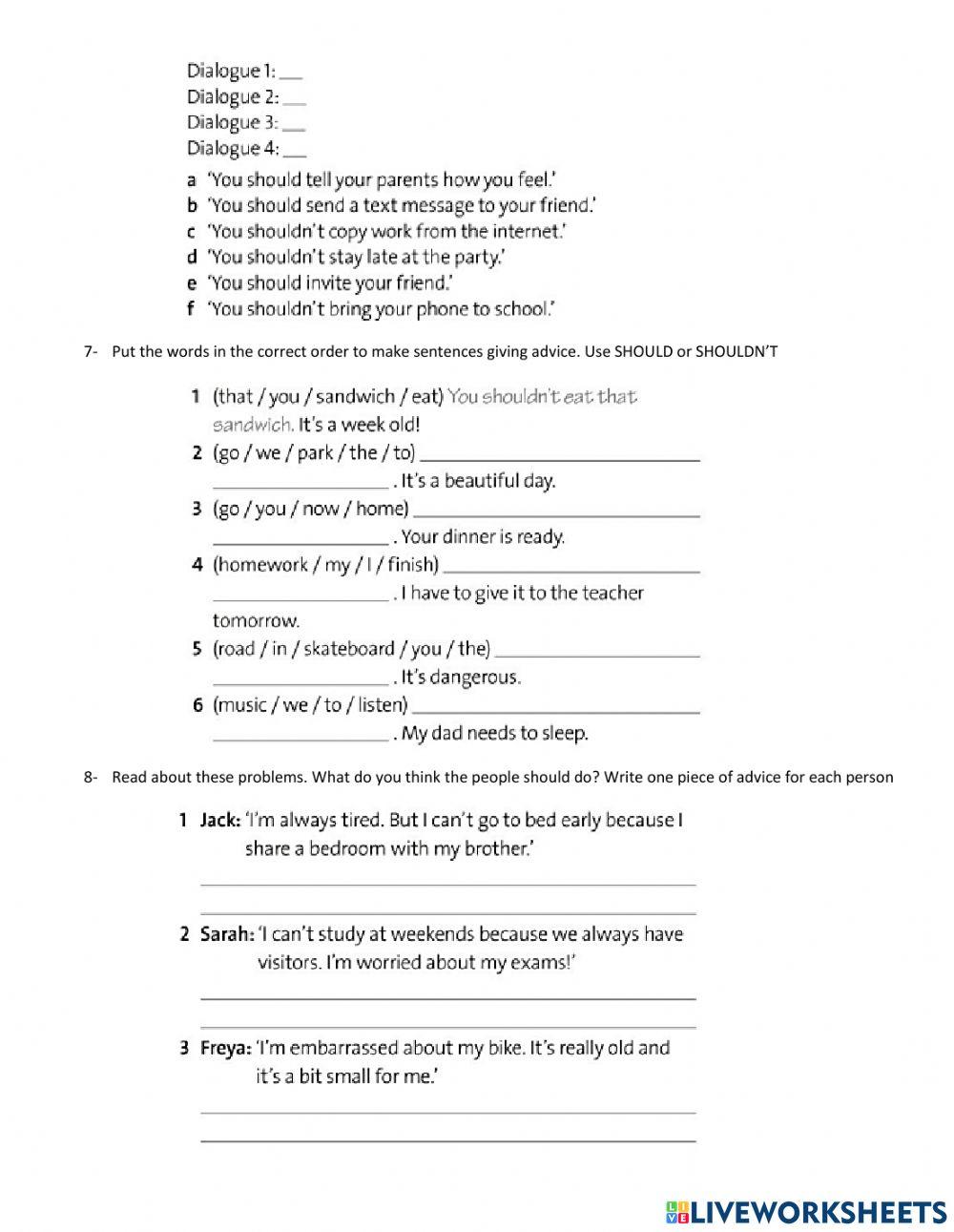 1097325 | Should | TEACHER_DANI | LiveWorksheets