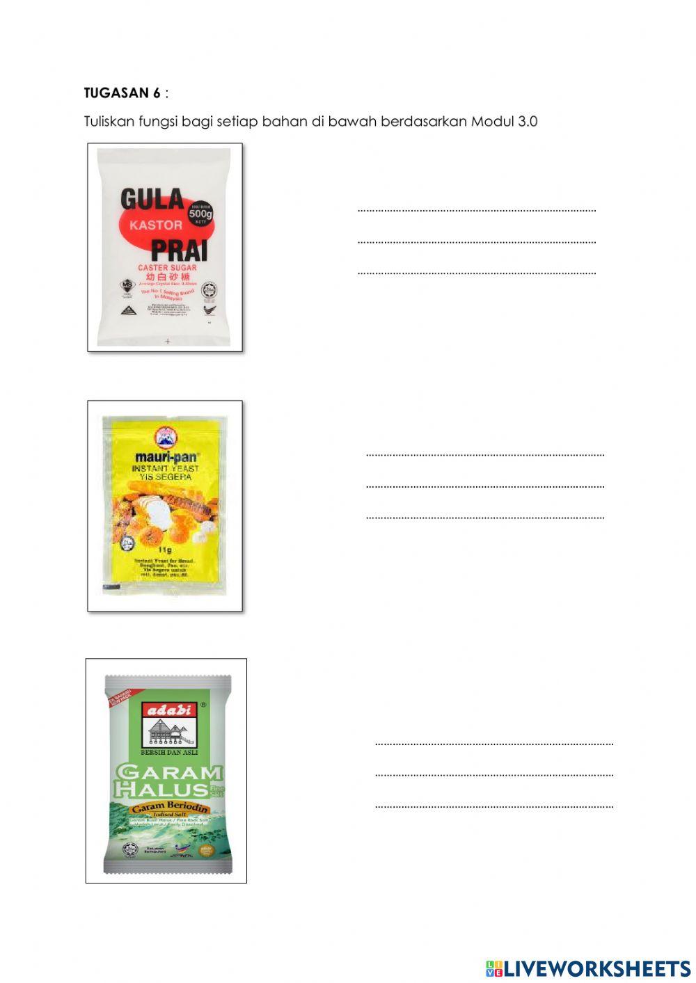 Pembuatan Roti activity | Live Worksheets