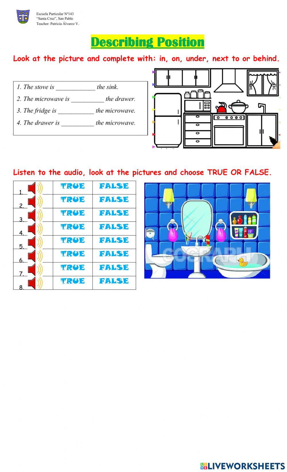 1097802 | Describing position in on under next to behind