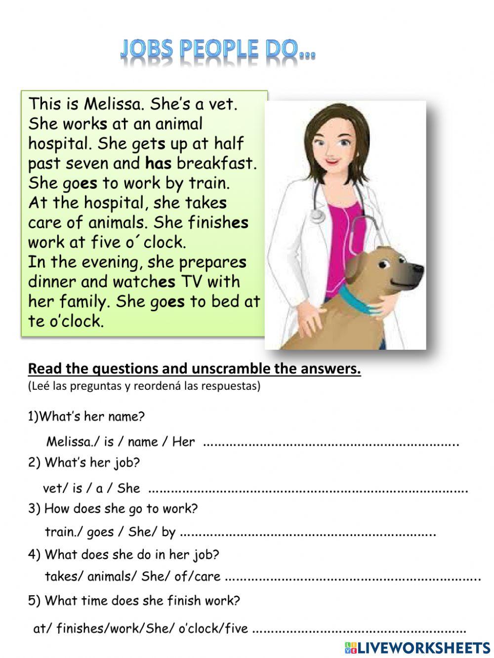 Jobs online exercise for Beginners | Live Worksheets