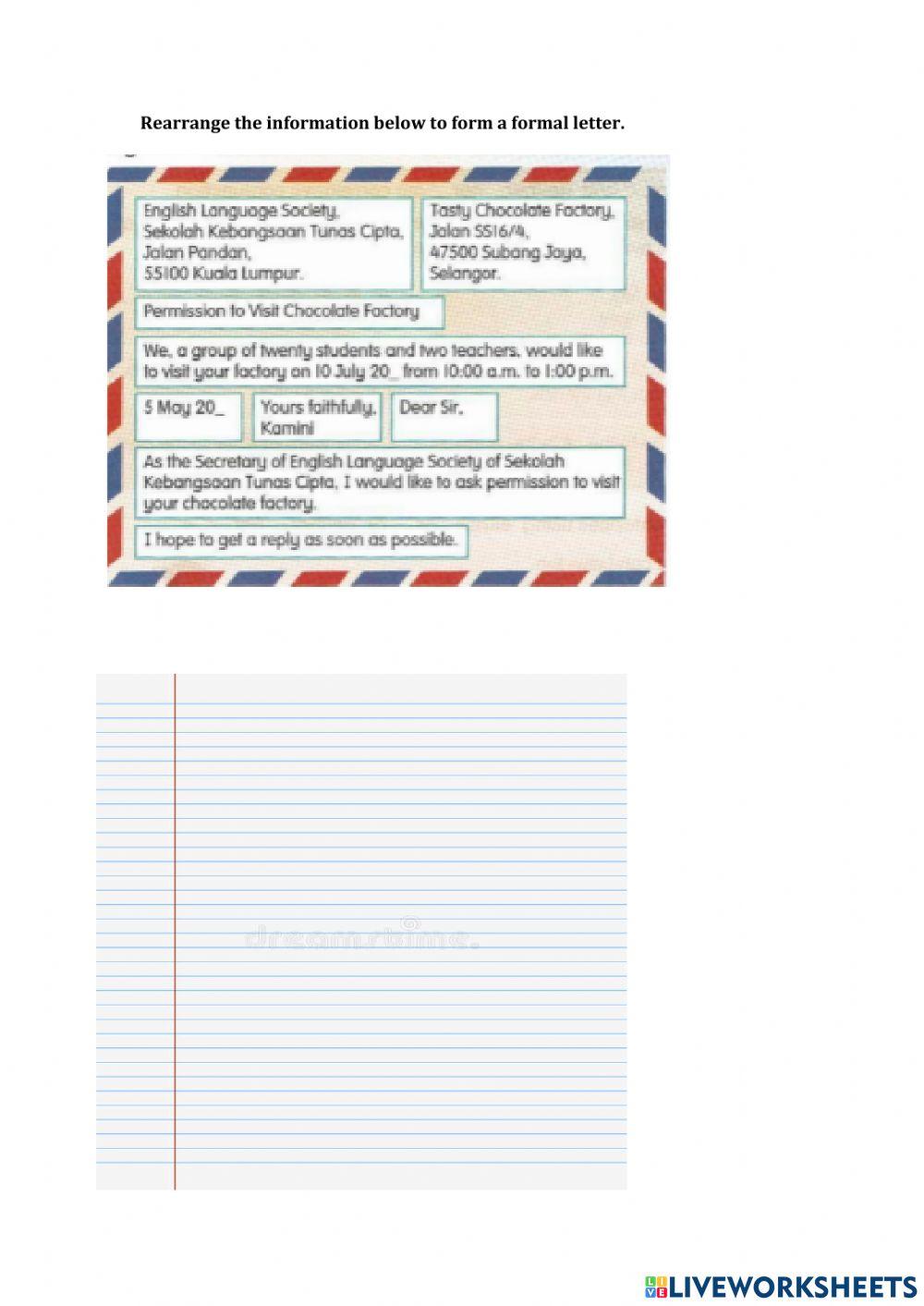 1098057 | Formal Letter | issarah84 | LiveWorksheets