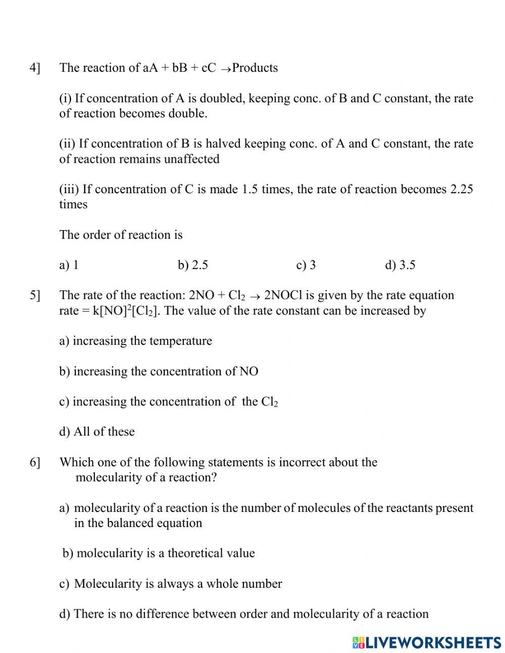 Kinetics n surface worksheet | Live Worksheets