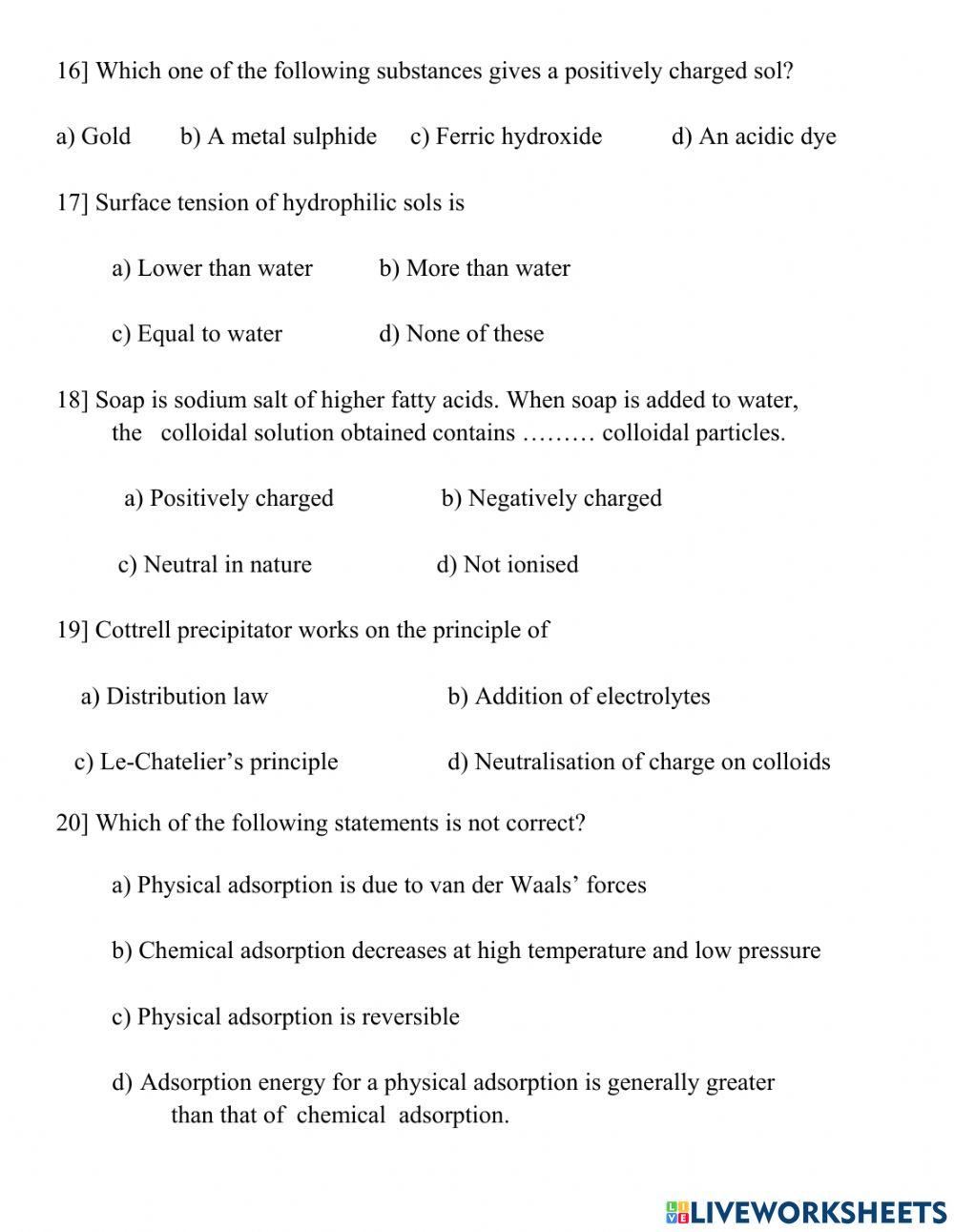 Kinetics n surface worksheet | Live Worksheets