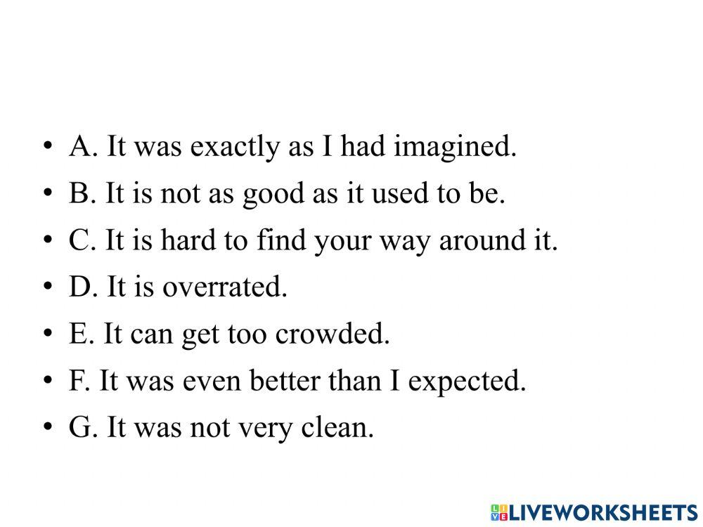 The last lesson | Free Interactive Worksheets | 1099592