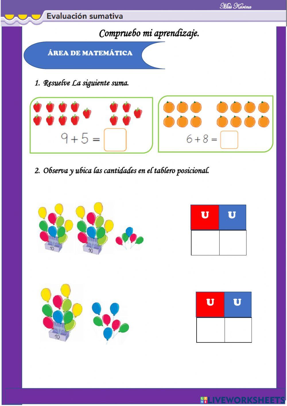 Evaluo mi aprendizaje worksheet | Live Worksheets