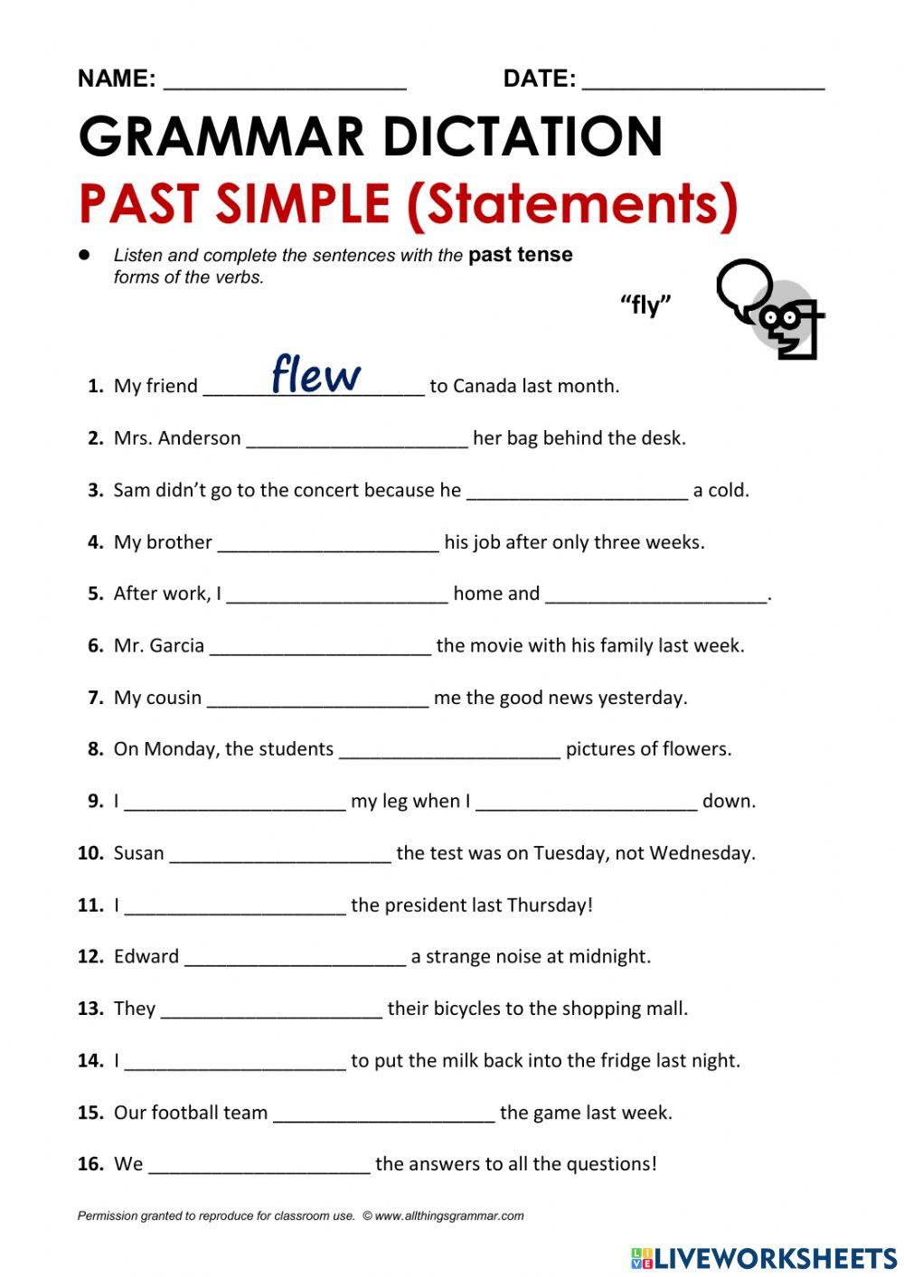 Past Simple | Free Interactive Worksheets | 3106648