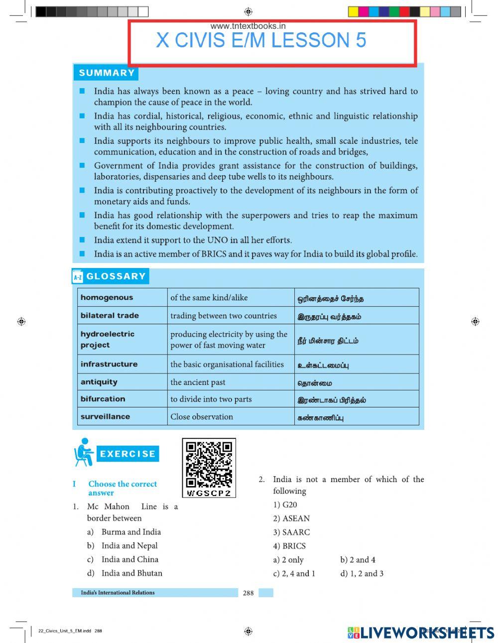 X em civics l5 worksheet | Live Worksheets