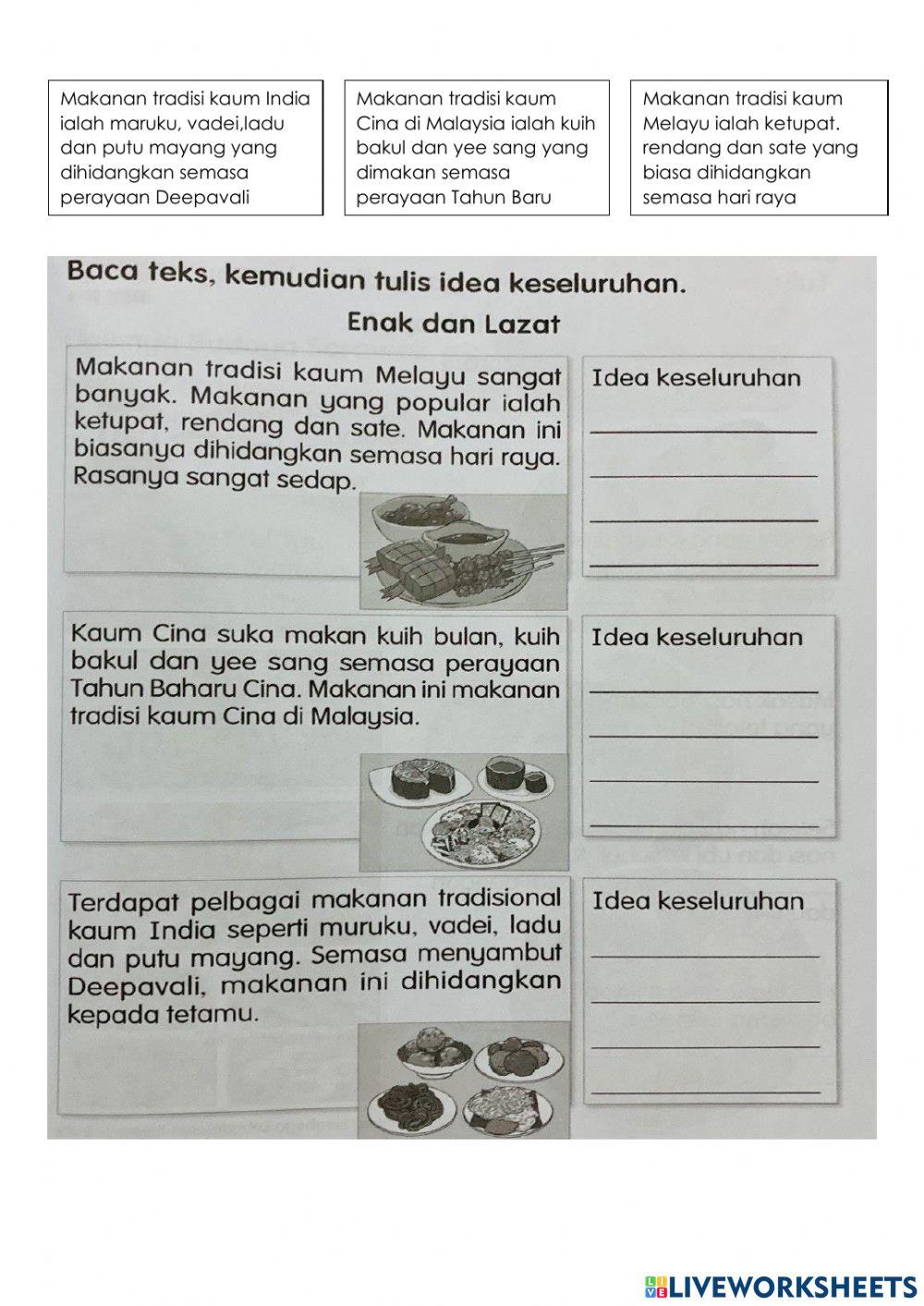 Memahami teks 1101271 | Siti Naterah | Live Worksheets