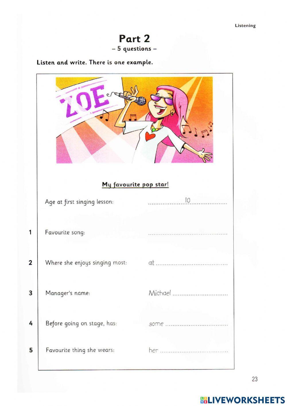 Flyers 2 - Test… | Free Interactive Worksheets | 3108011