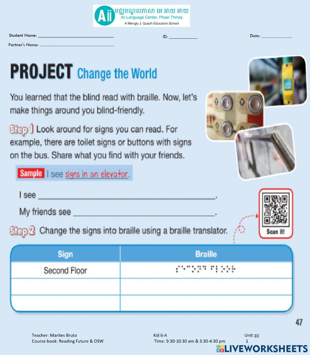 Kid 6 RF Writing and Speaking Unit 10 Project worksheet | Live Worksheets