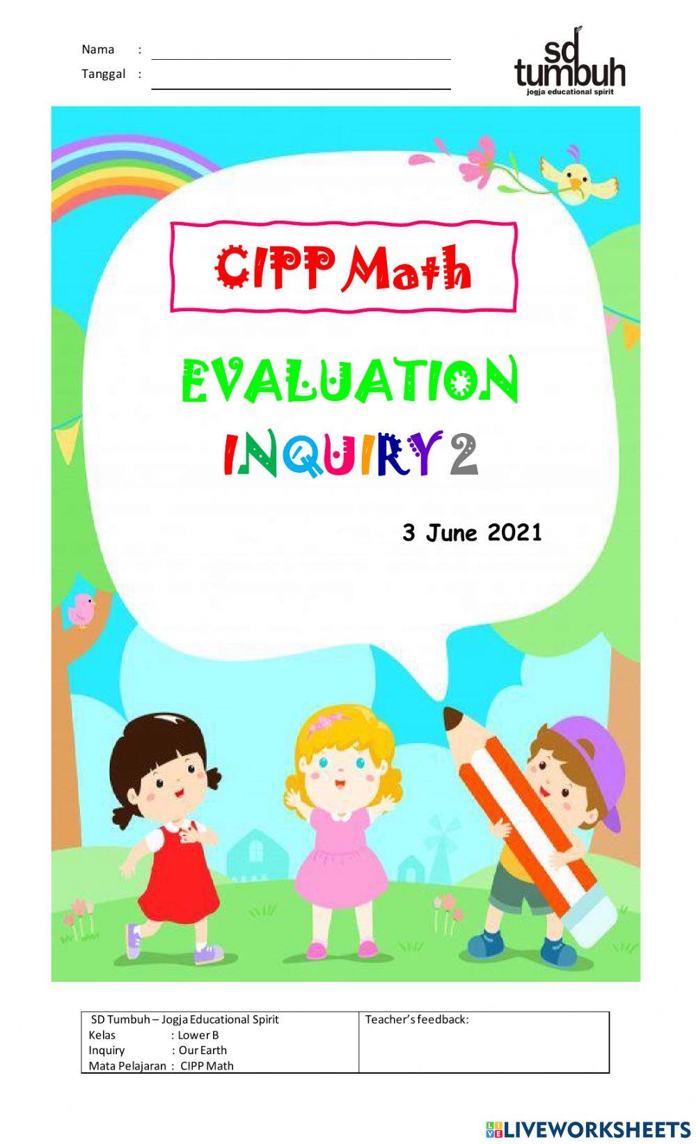 CIPP MATH-Evaluasi Inquiry 2-A worksheet | Live Worksheets
