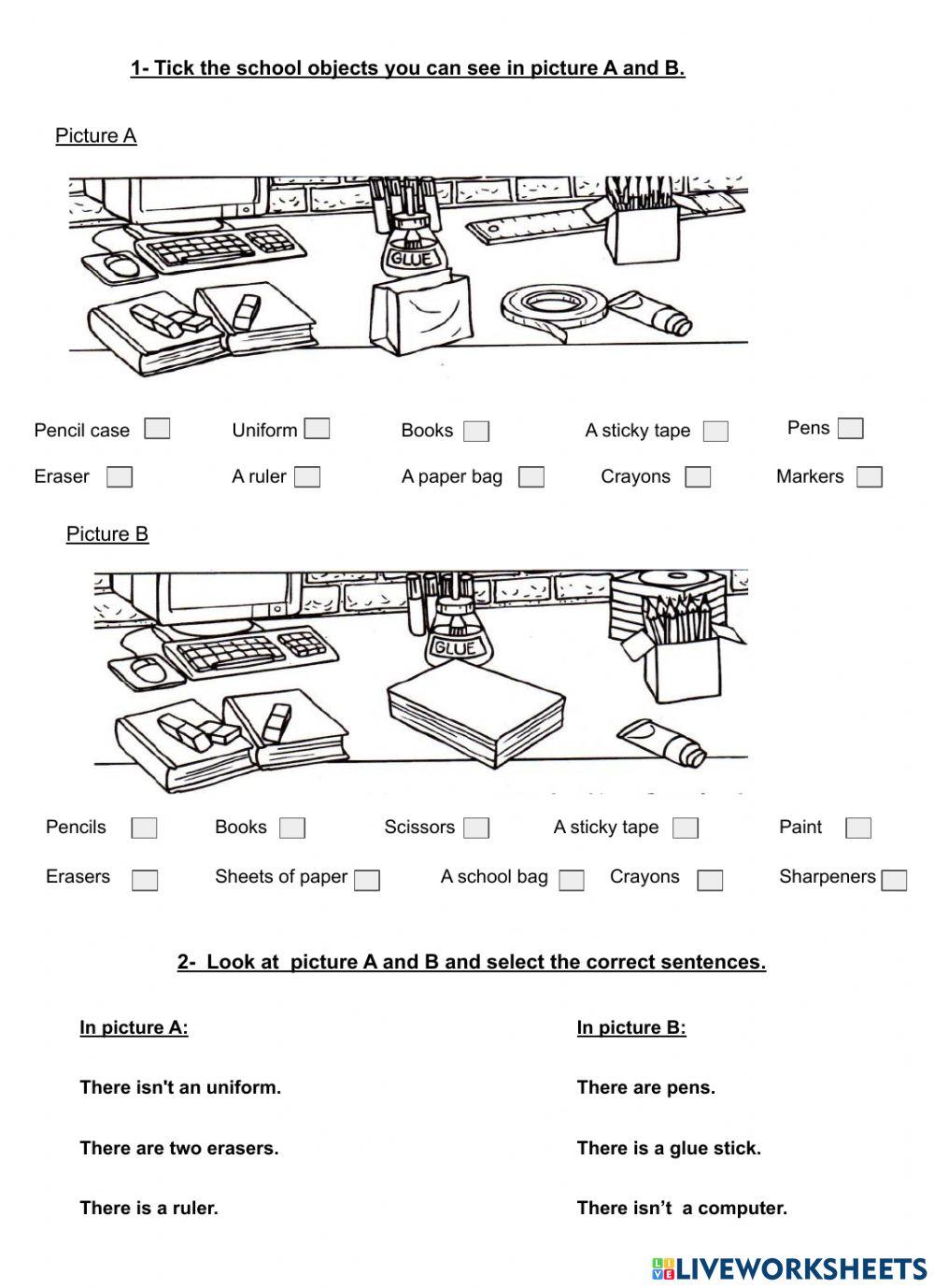 1053756 | School objects - Find the difference