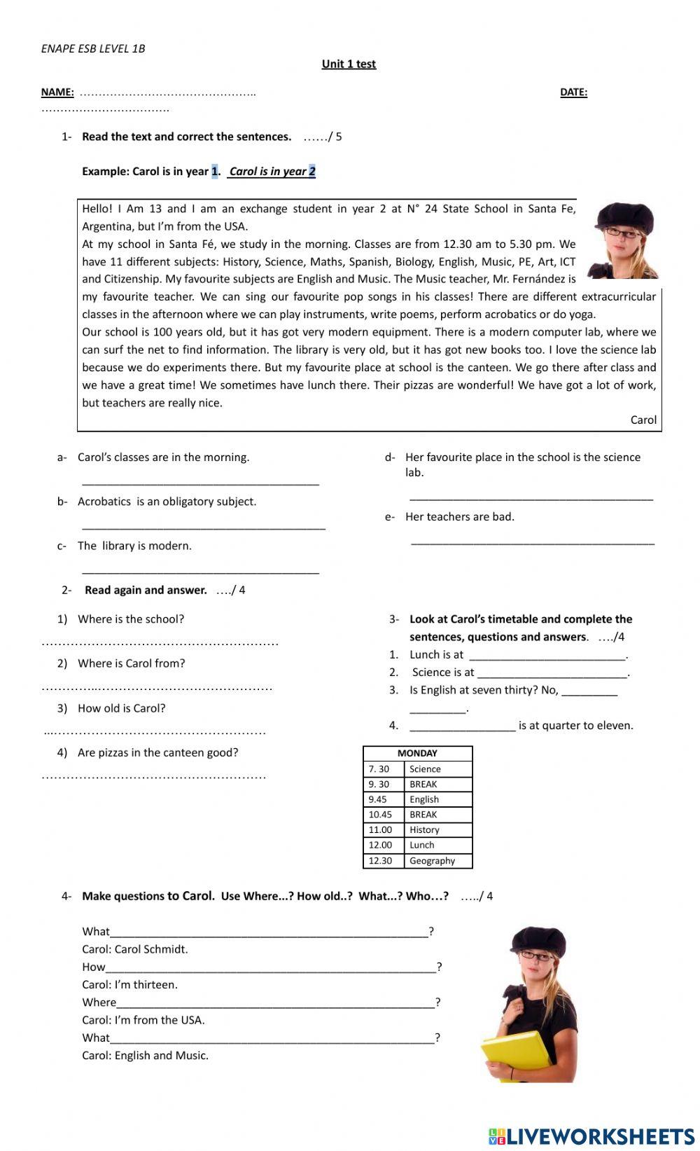 Test. ESB worksheet | Live Worksheets