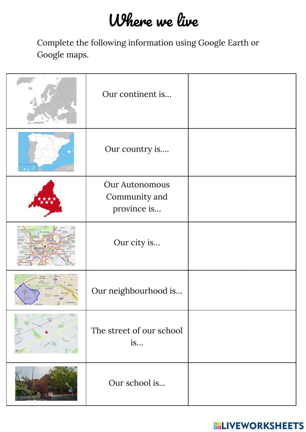 Where we live 0229 | SEGUNDOCOSSIO | Live Worksheets