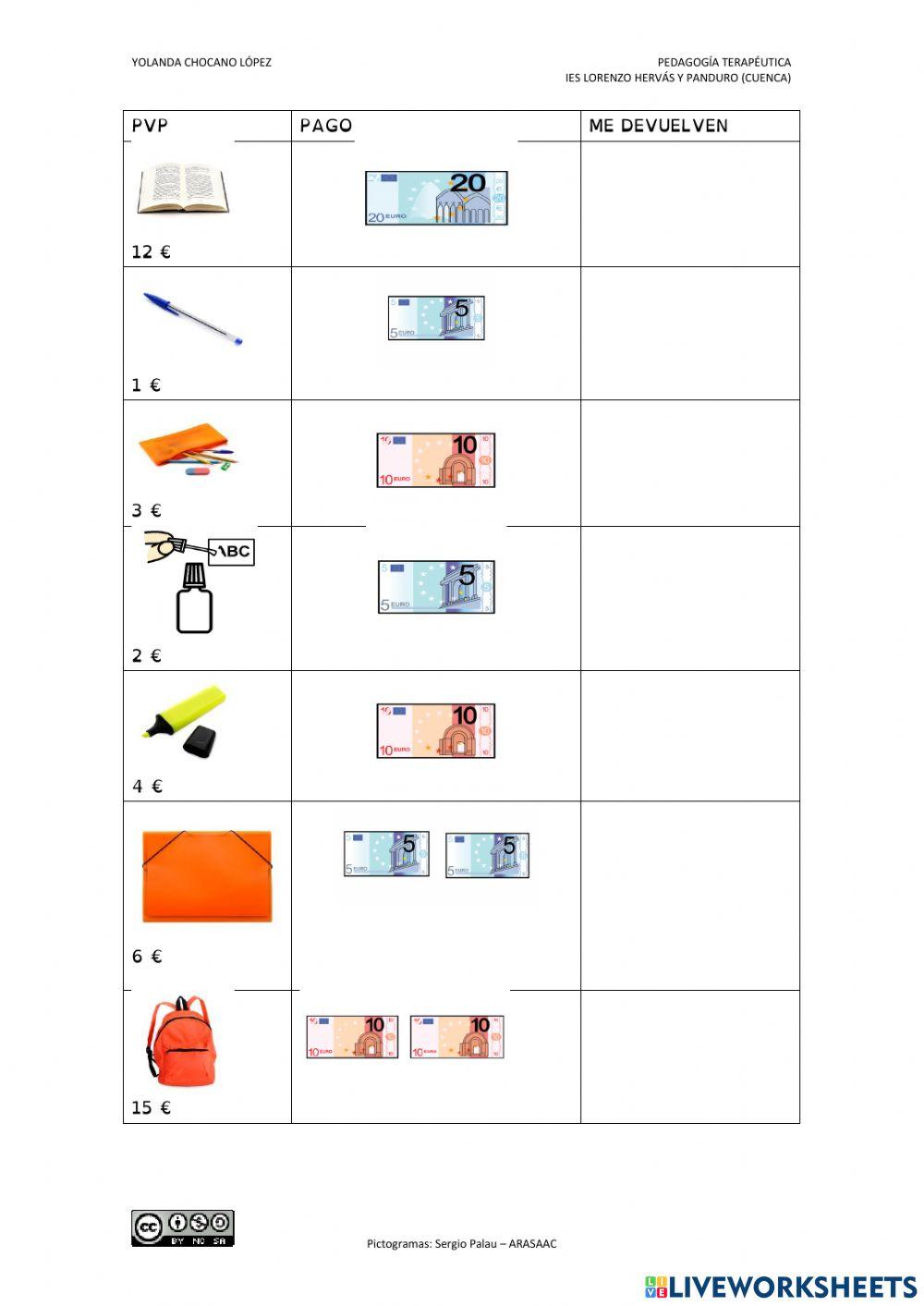Euros online activity for 4 | Live Worksheets
