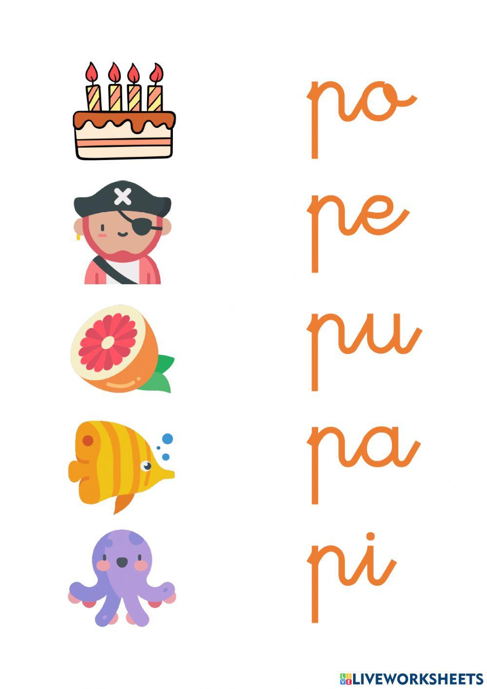 Discriminación auditiva y visual sílaba pa- worksheet | Live Worksheets