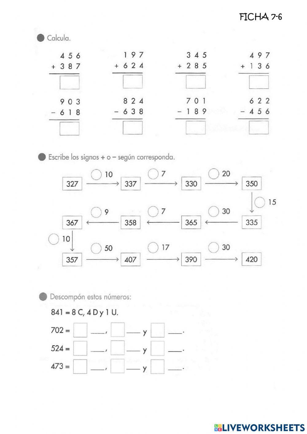 Ficha 7-6 | Free Interactive Worksheets | 1055425