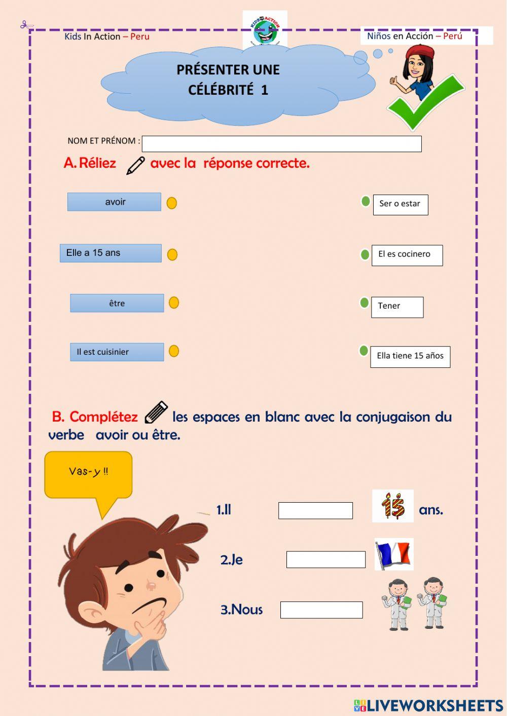 Francés interactive exercise | Live Worksheets
