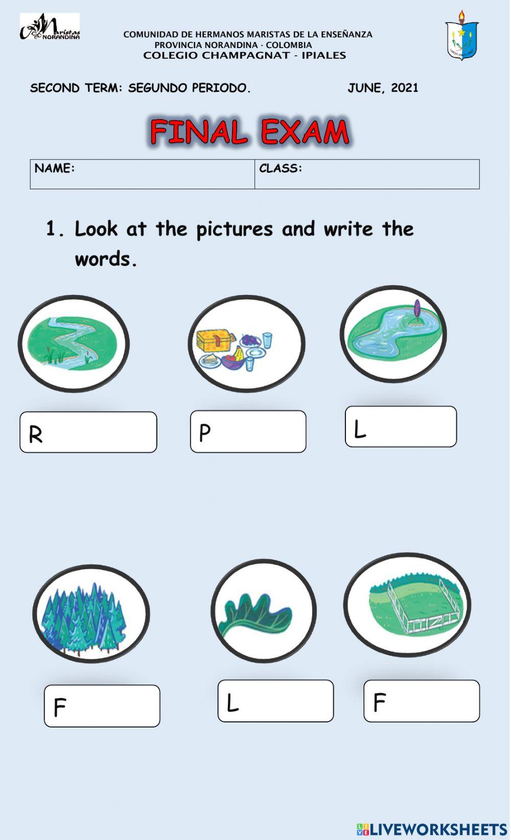 English Exam Grade 3 activity | Live Worksheets