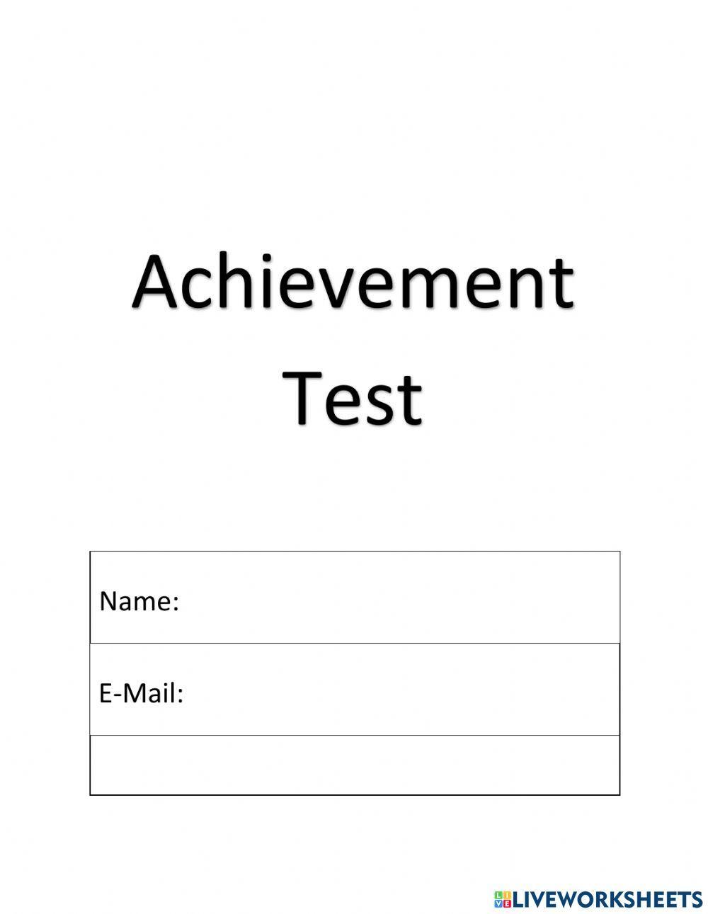 1056344 | Achievement Test | loay Alriyami