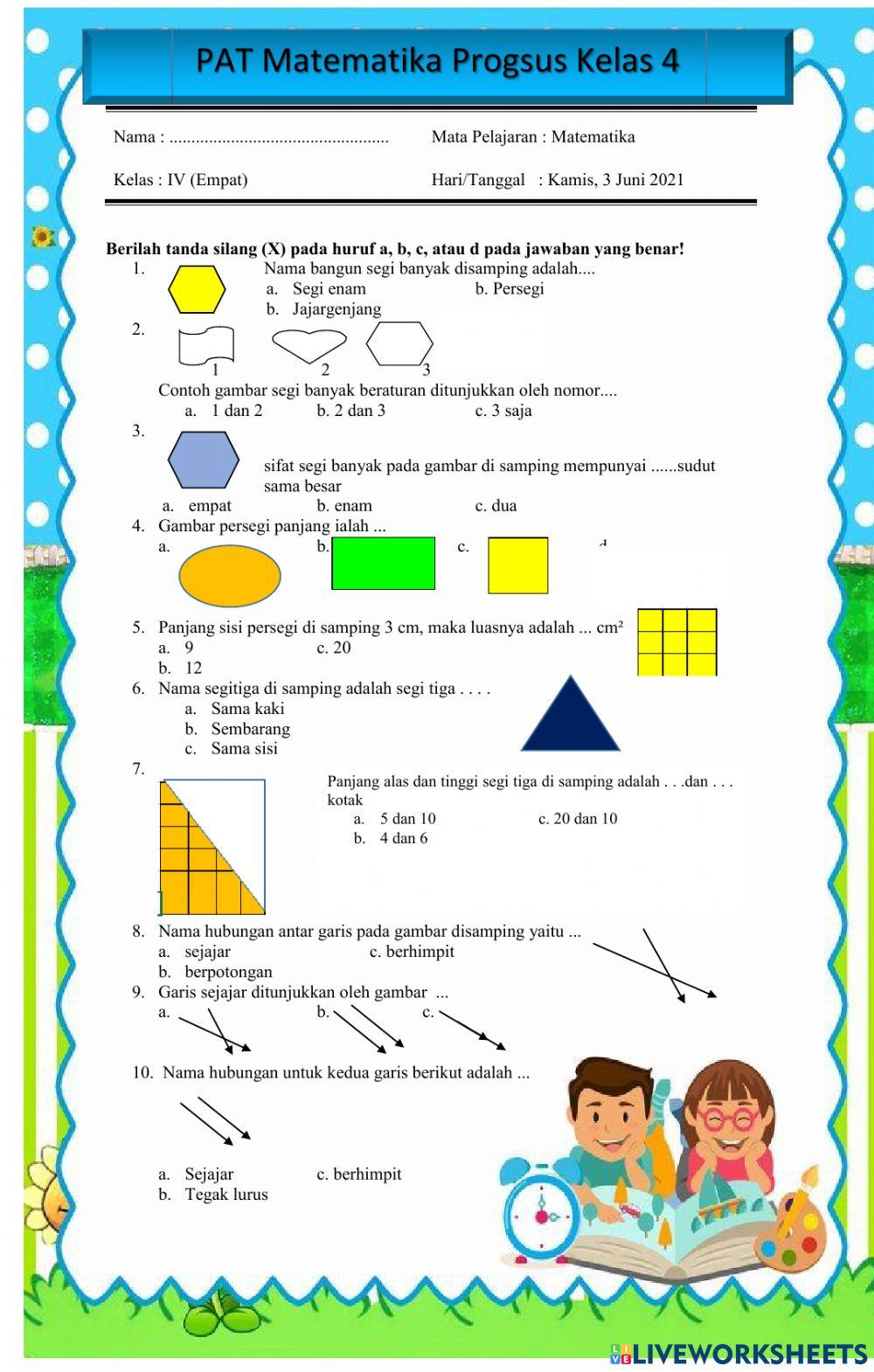 5043789 | PAT Matematika progsus kelas 4 | muharriroh