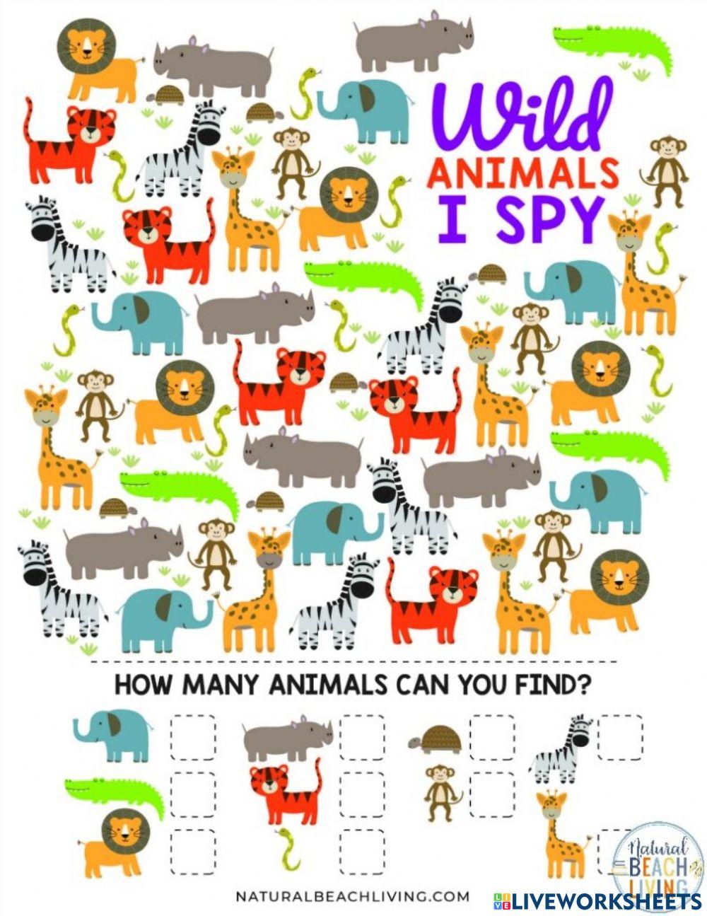 Lets's count Jungle Animals online exercise for | Live Worksheets