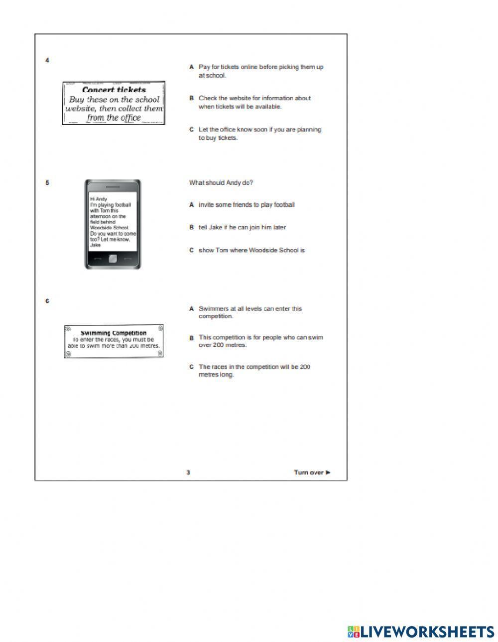 KEY Reading test 1102063 | ncdc2021 | Live Worksheets