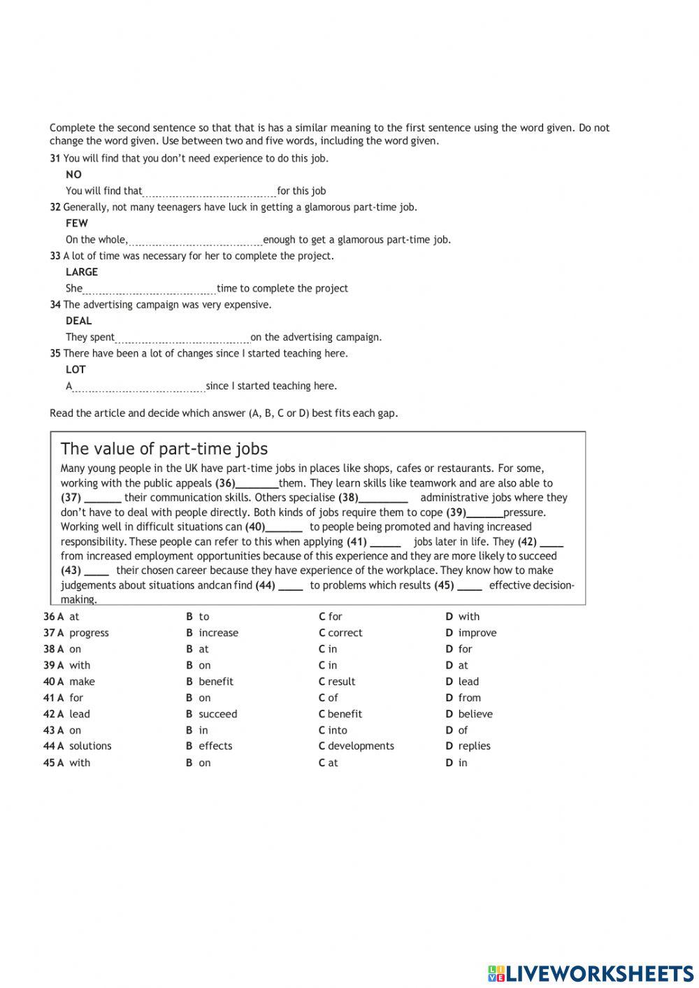 Midterm exam b2 | Free Interactive Worksheets | 1102054