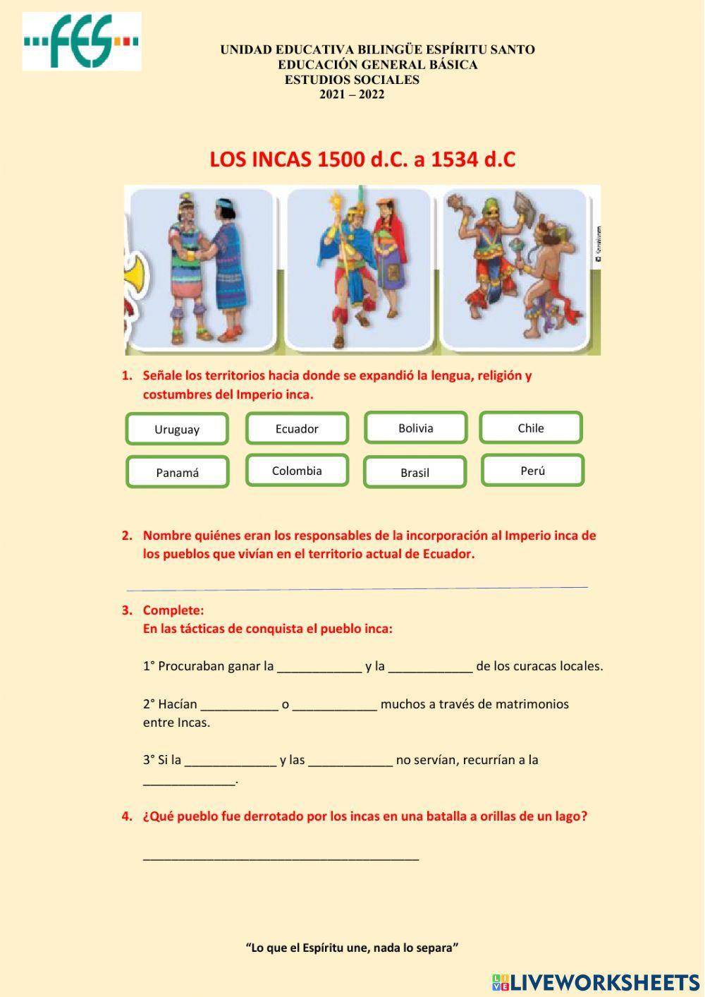1102173 | Los Incas | bivines | LiveWorksheets