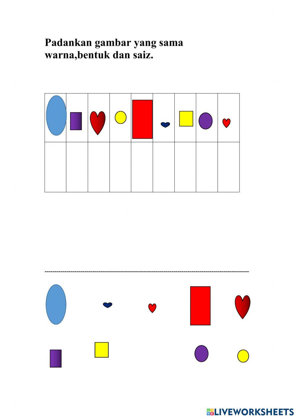 Matematik Awal Prasekolah Memadankan Objek Berdasarka - vrogue.co