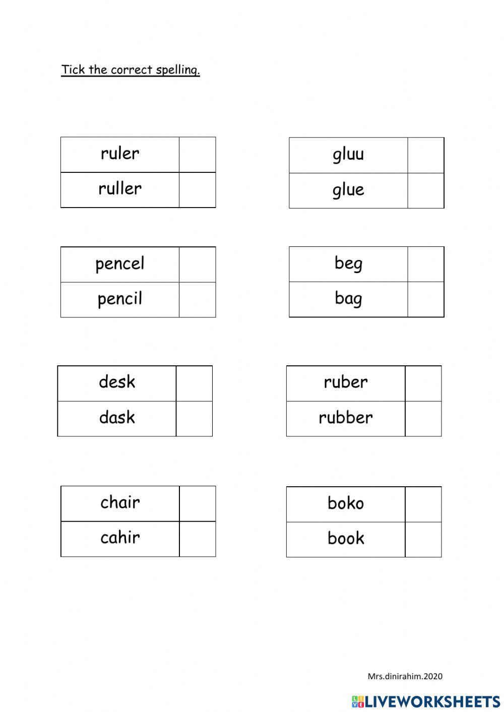 At school interactive exercise for year 1 | Live Worksheets