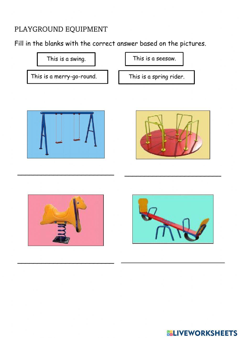 Playground Equipment activity | Live Worksheets