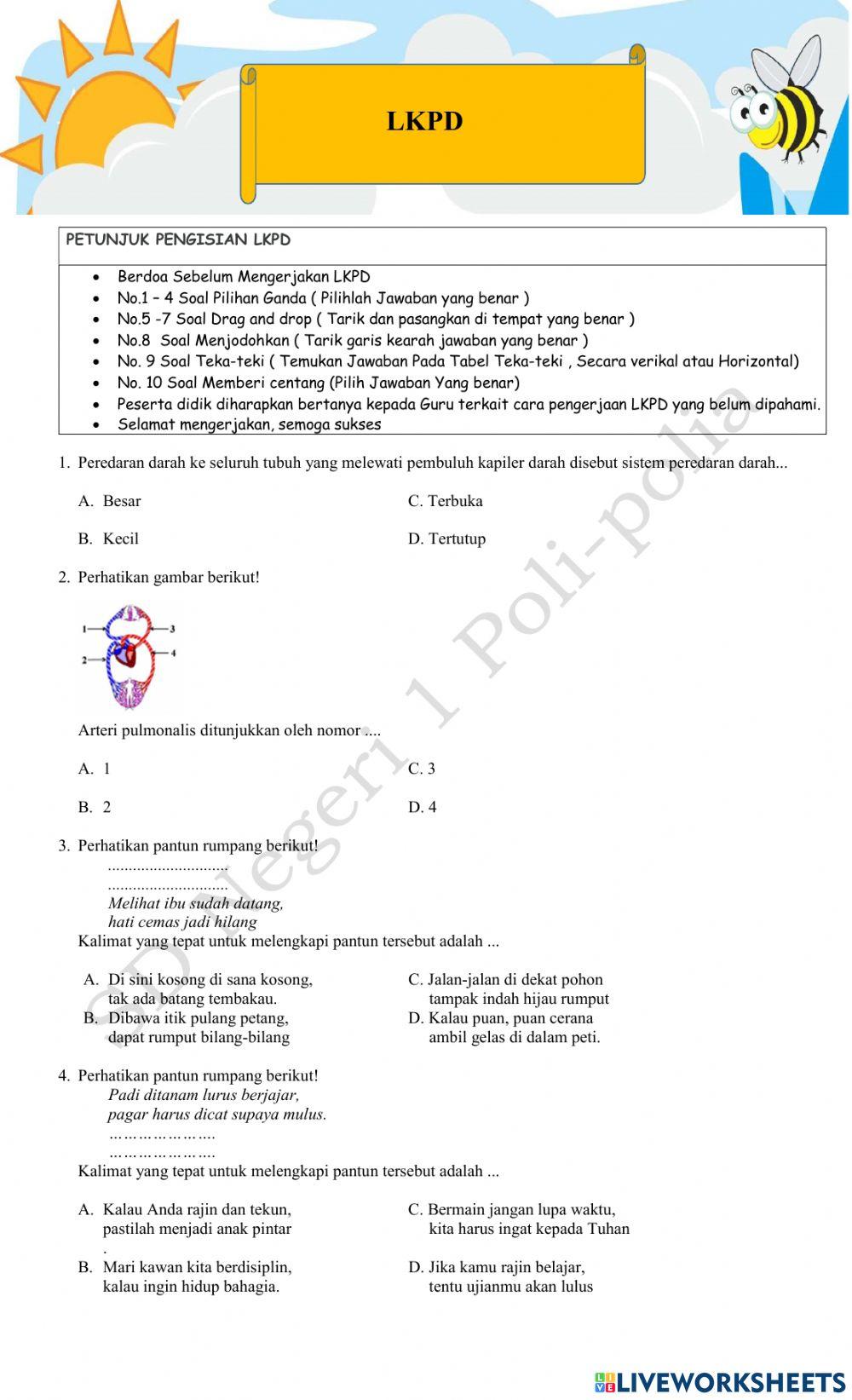 Lkpd online exercise for 5 | Live Worksheets